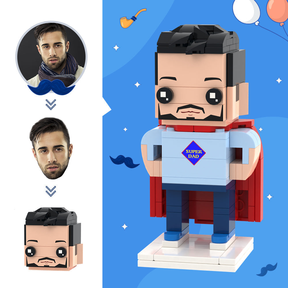 Father's Day Gifts Custom Head Brick Figures Super Dad Brick Figures S
